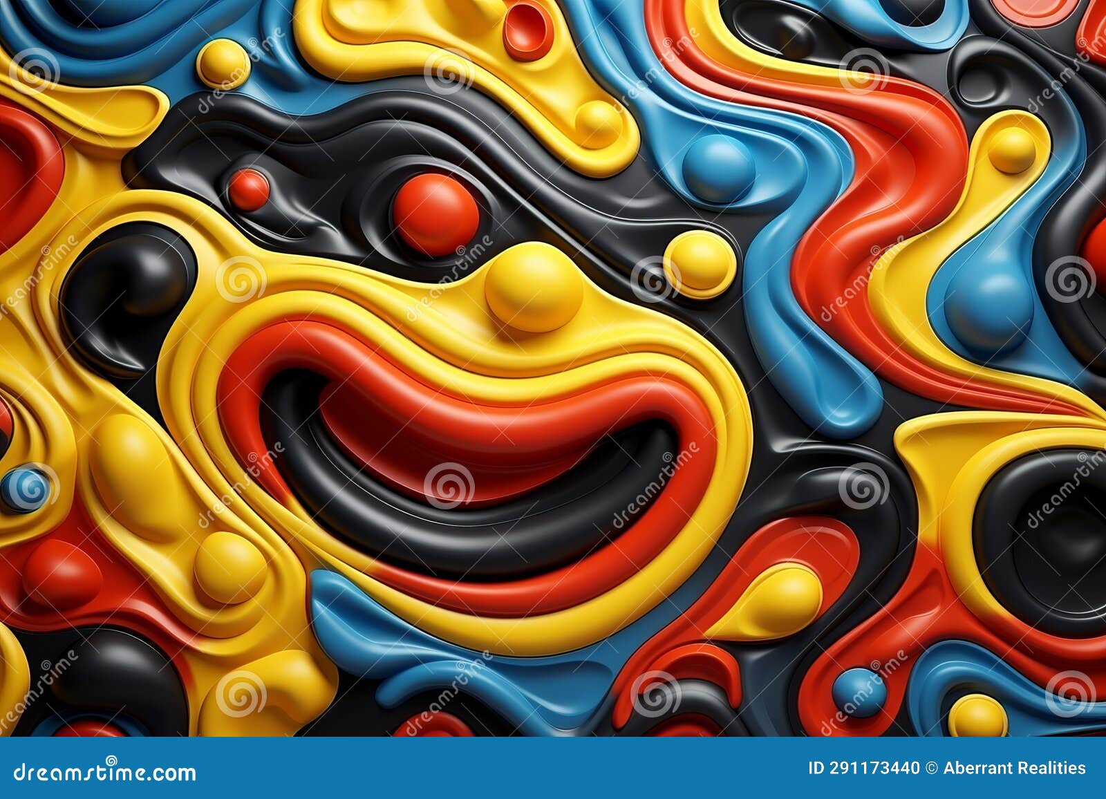 Colorful Abstract Art with a Smiling Face Stock Illustration ...