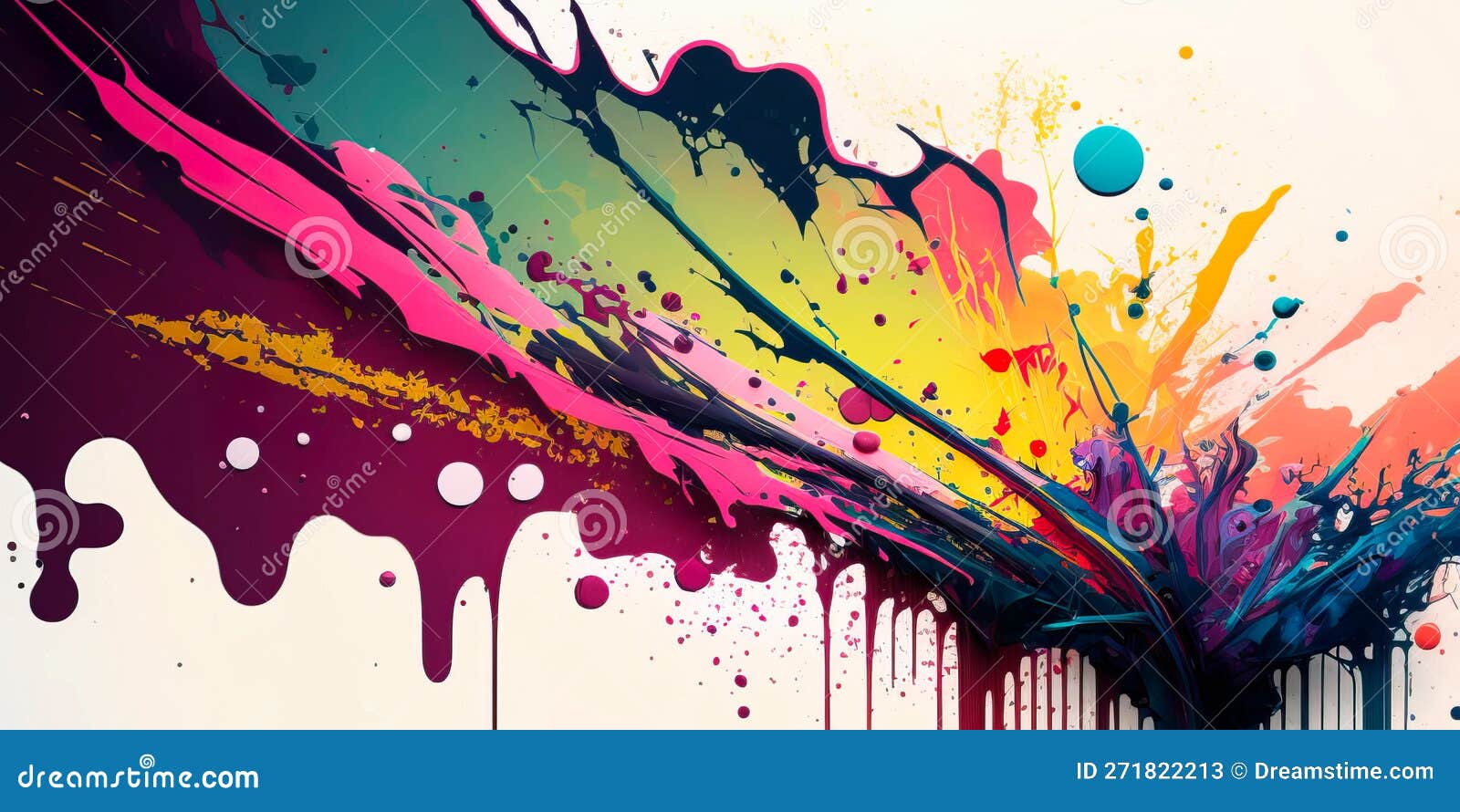 Colorful Abstract Art with Splashes of Paint and Drips Generative AI ...