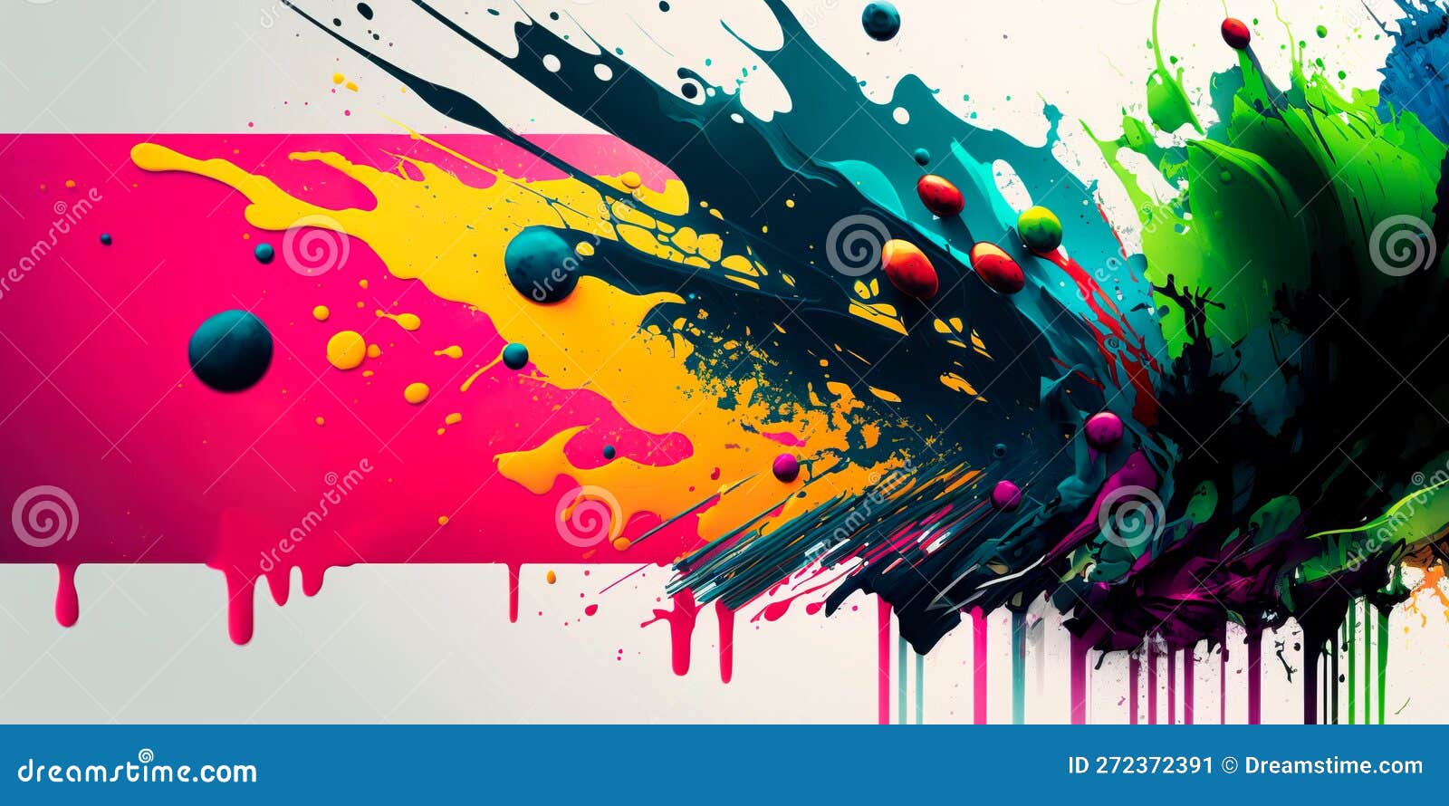 Colorful Abstract Art with Splashes of Paint and Drips Generative AI ...