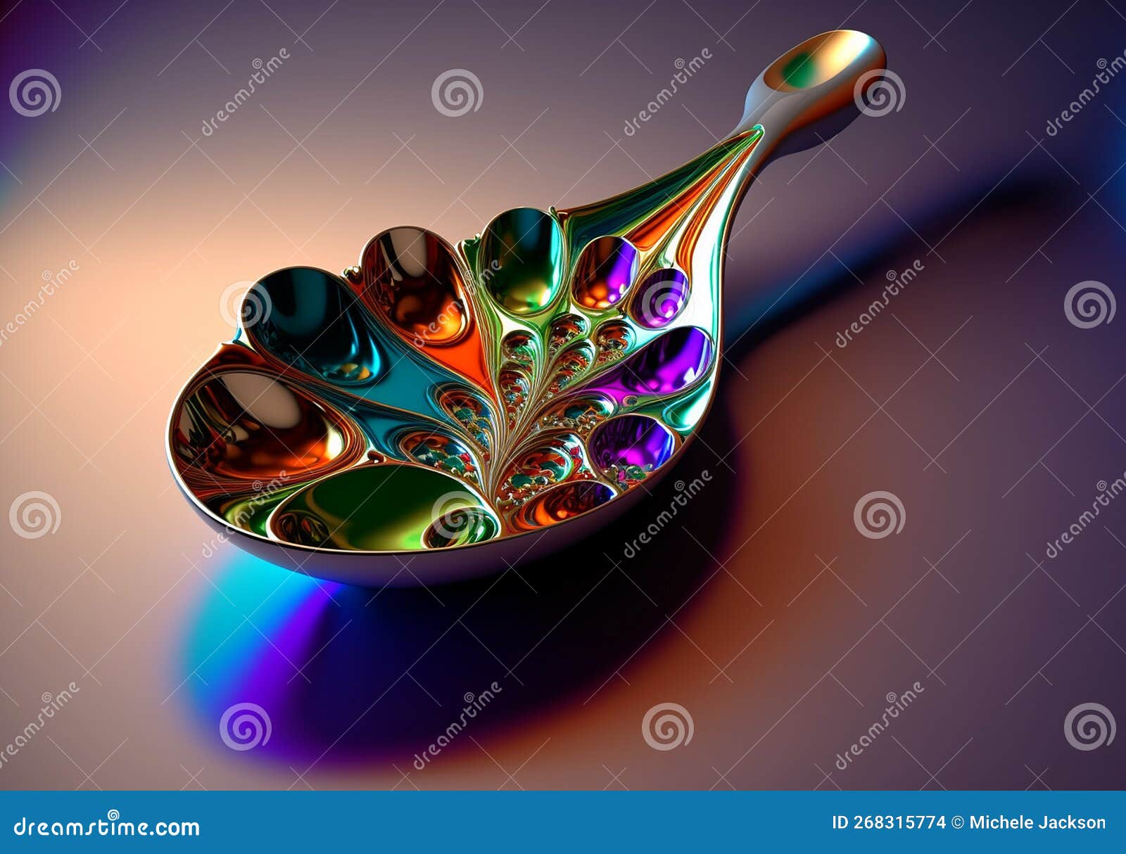 Colorful Abstract Art of a Spoon Generated by Ai Stock Illustration ...