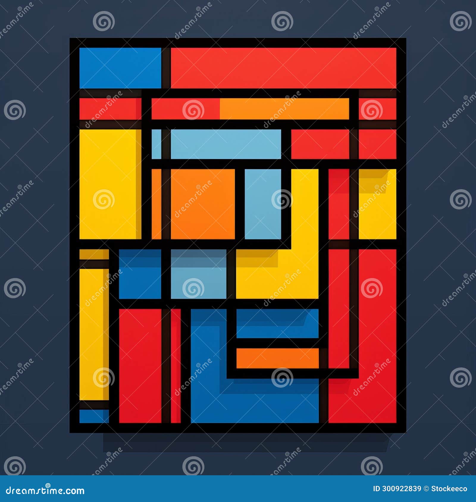 Colorful Abstract Art with Strong Linear Elements and Stained Glass ...
