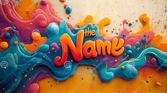 Colorful Abstract Art with Text "the Name," Abstract Stock Photo ...