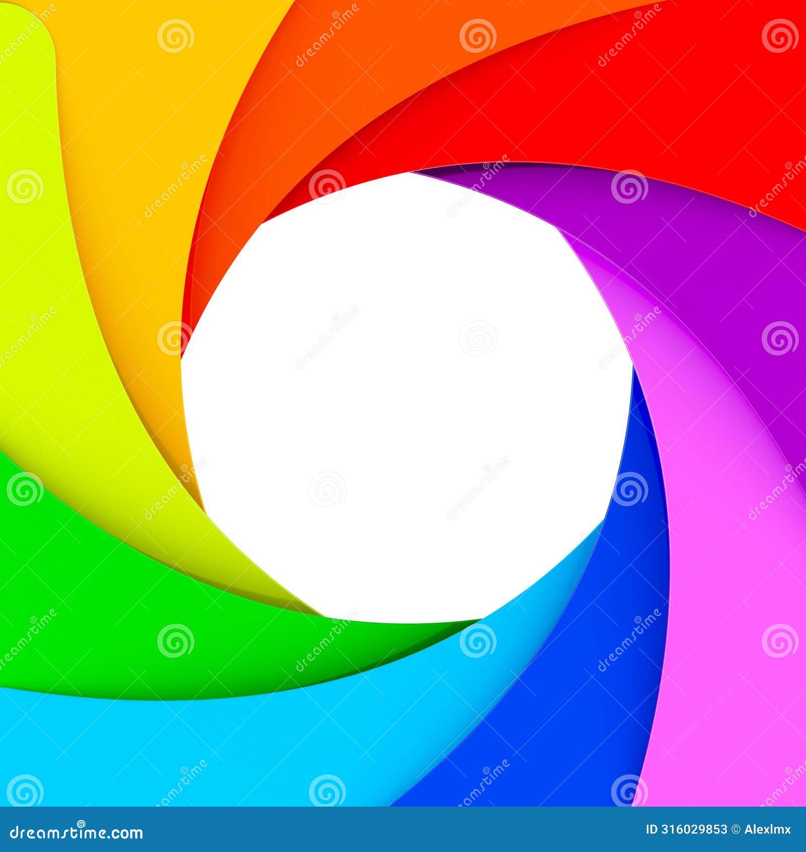 Colorful Abstract As Shutter Camera Aperture. 3D Rendering Stock ...