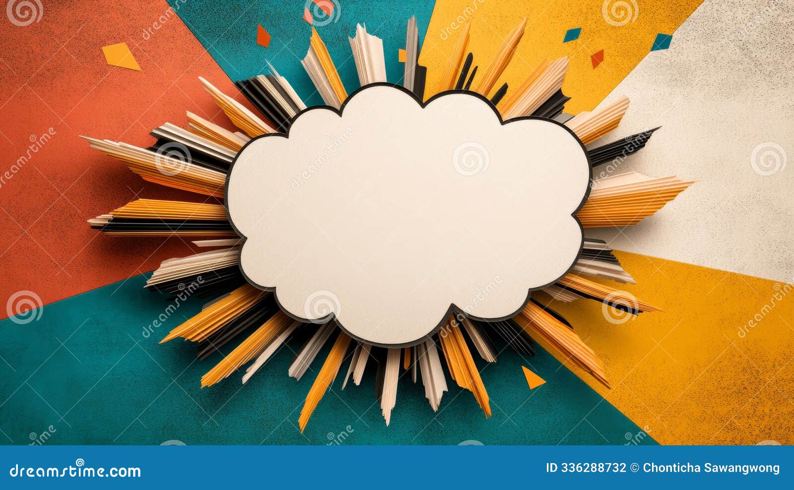 Colorful Abstract Background with a Blank Speech Bubble for Text ...