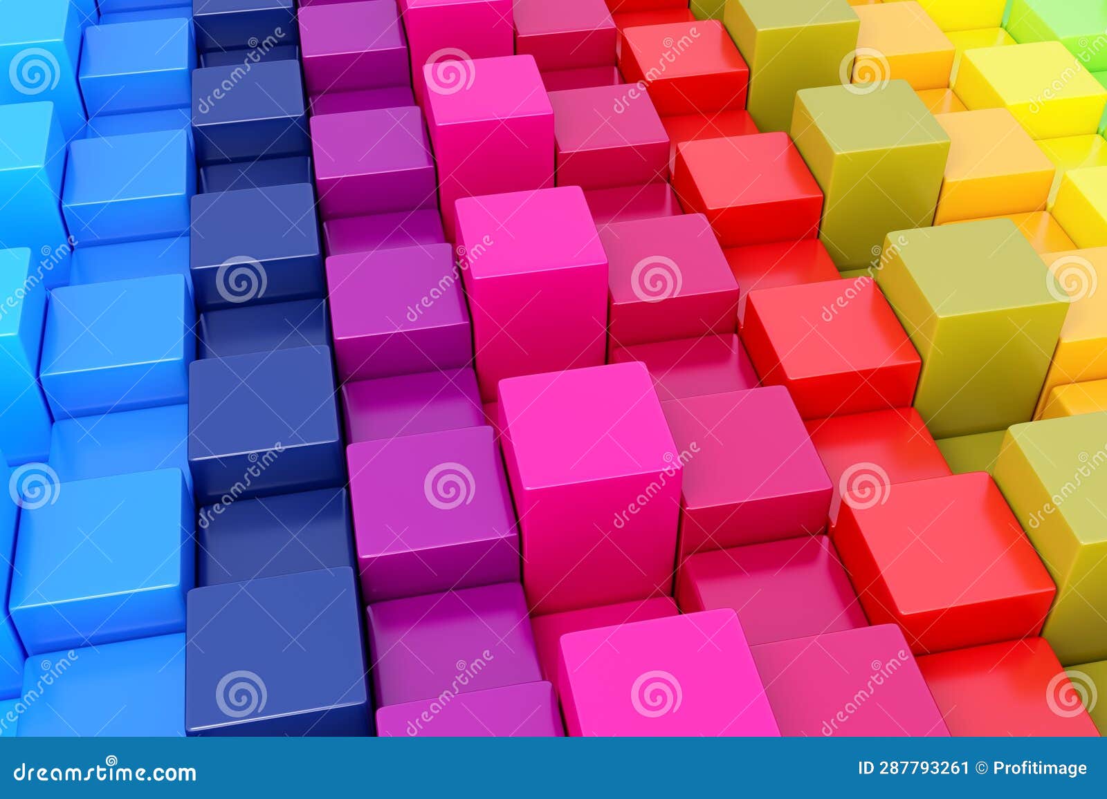 Colorful Abstract Background with Boxes 3D Stock Illustration ...
