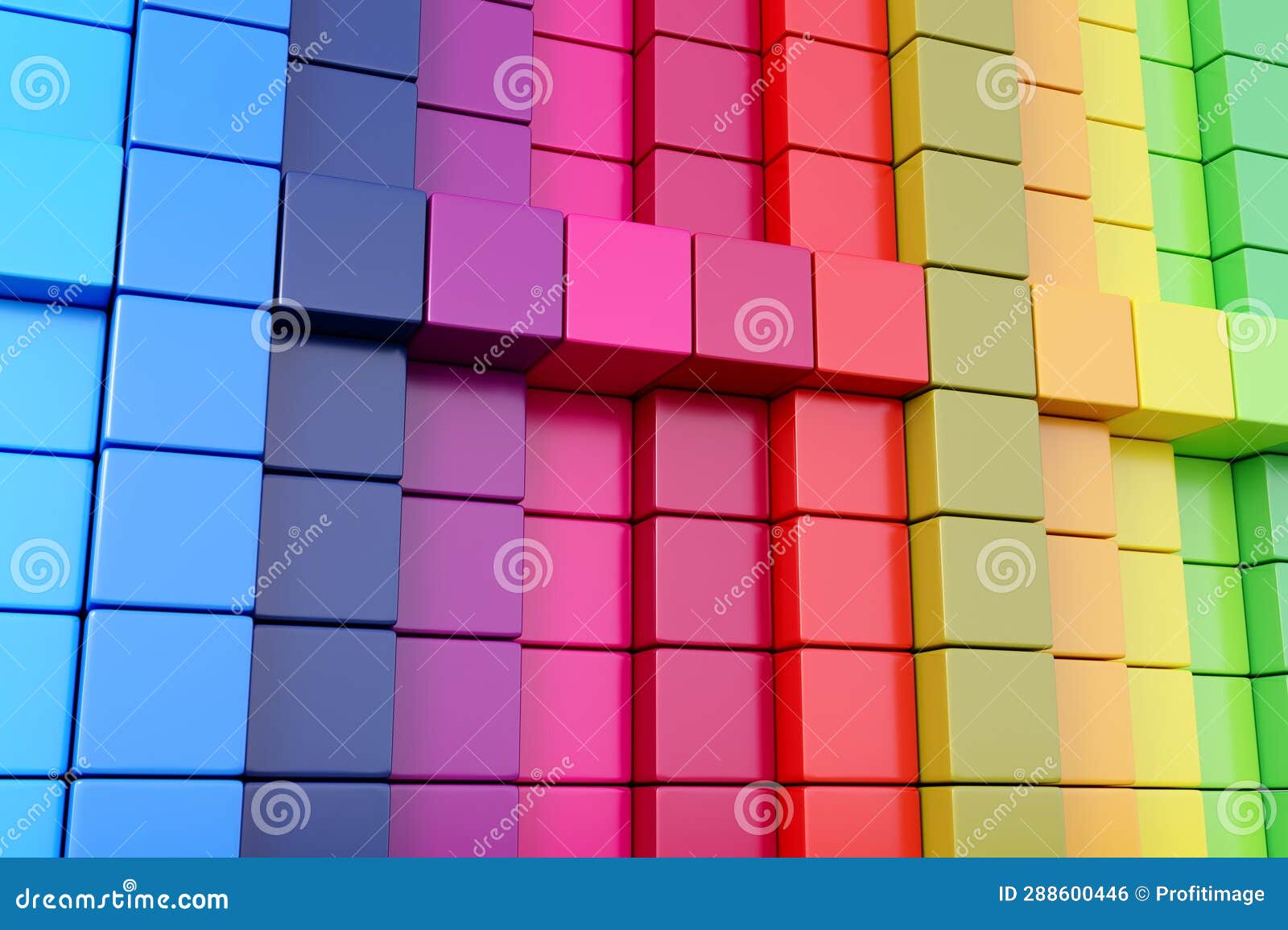 Colorful Abstract Background with Boxes 3D Stock Illustration ...
