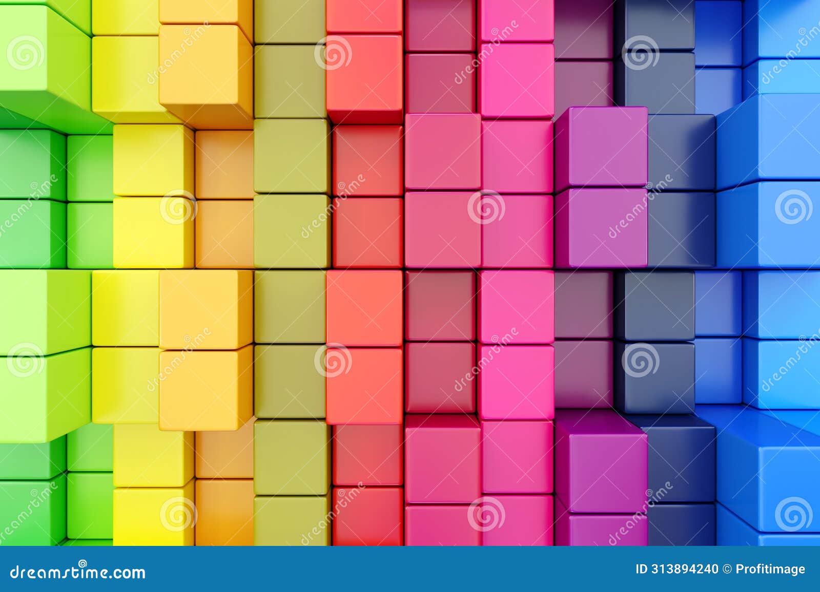Colorful Abstract Background with Boxes 3D Stock Illustration ...