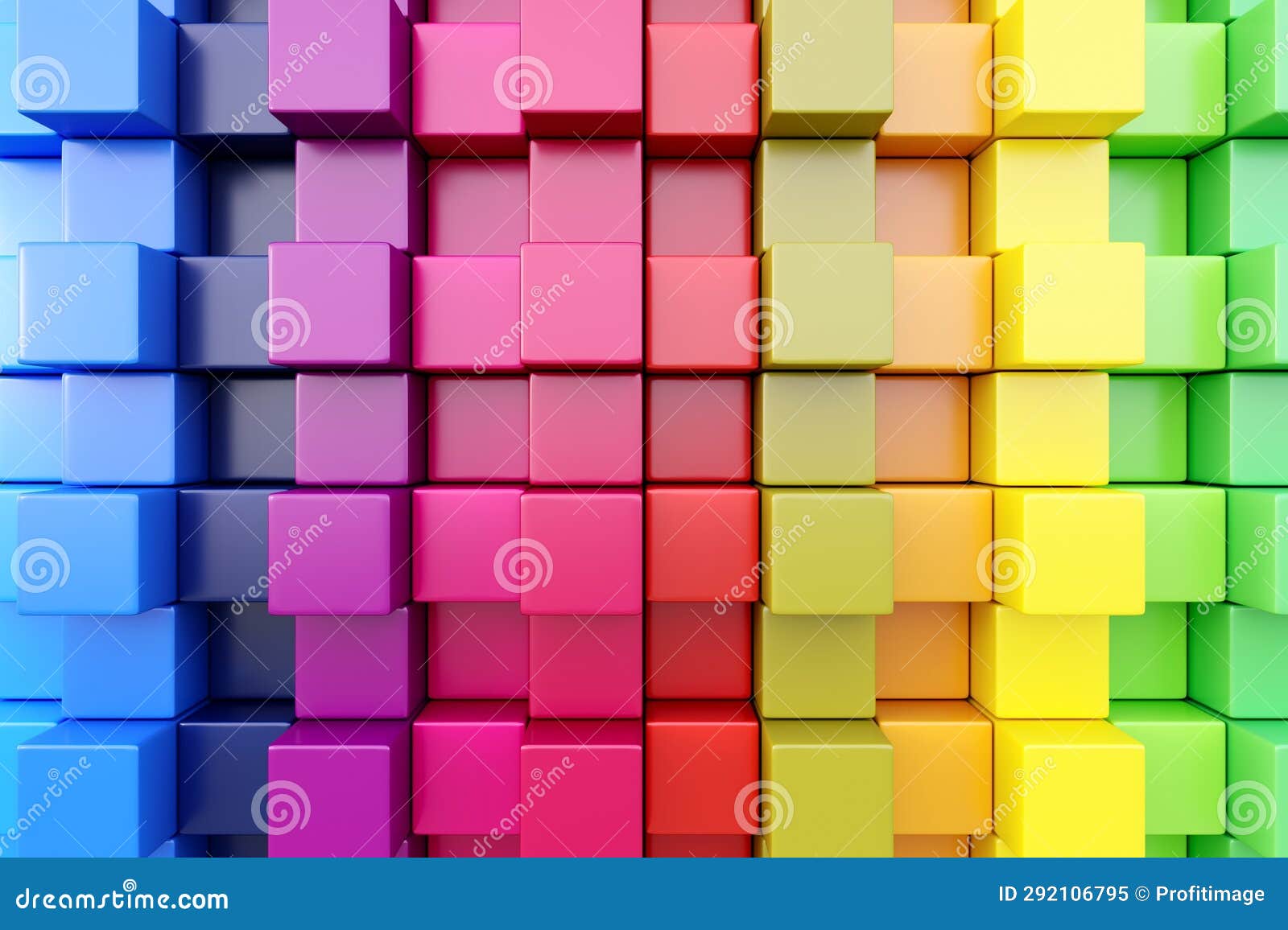 Colorful Abstract Background with Boxes 3D Stock Illustration ...