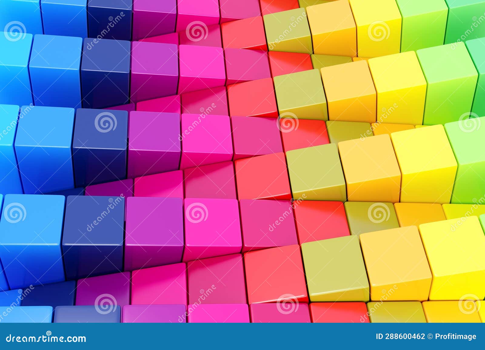 Colorful Abstract Background with Boxes 3D Stock Illustration ...