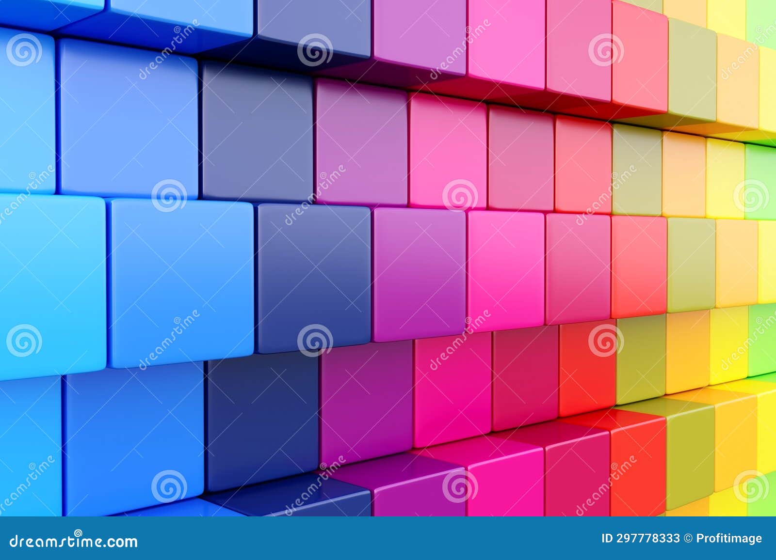 Colorful Abstract Background with Boxes Lines 3D Stock Illustration ...
