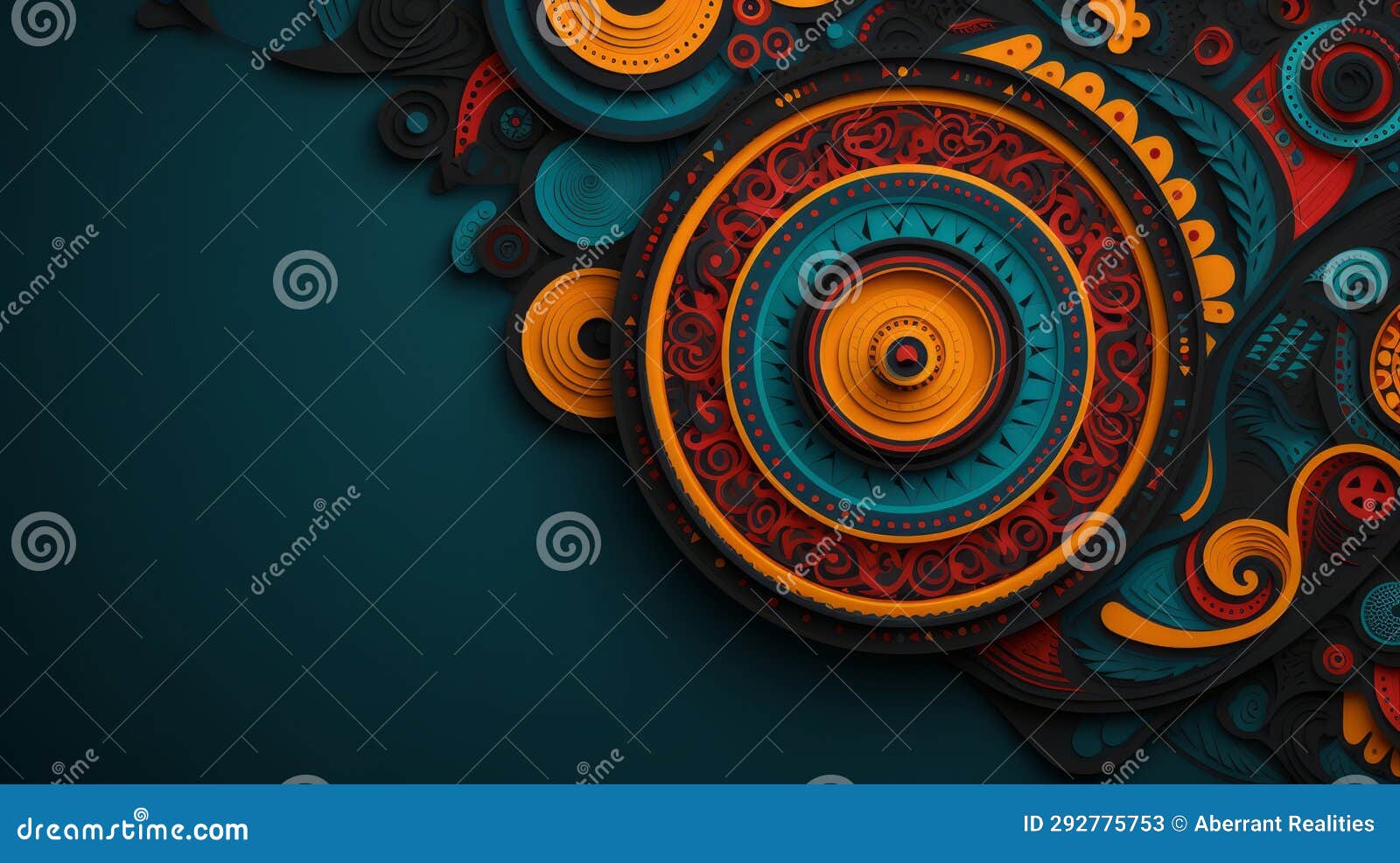 Colorful Abstract Background with a Circular Design Stock Illustration ...