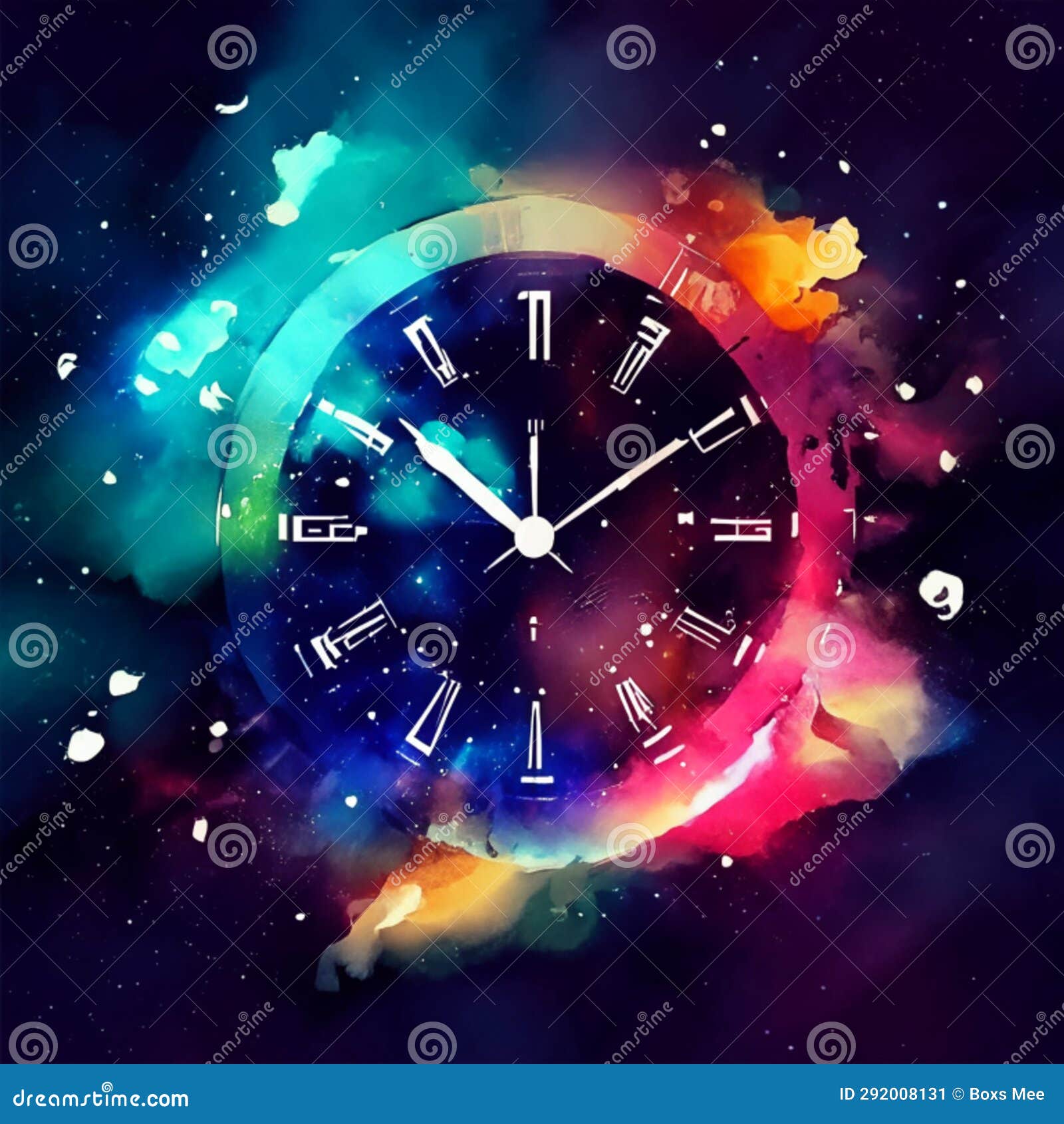 Colorful Abstract Background with Clock. Vector Illustration. Eps 10 ...