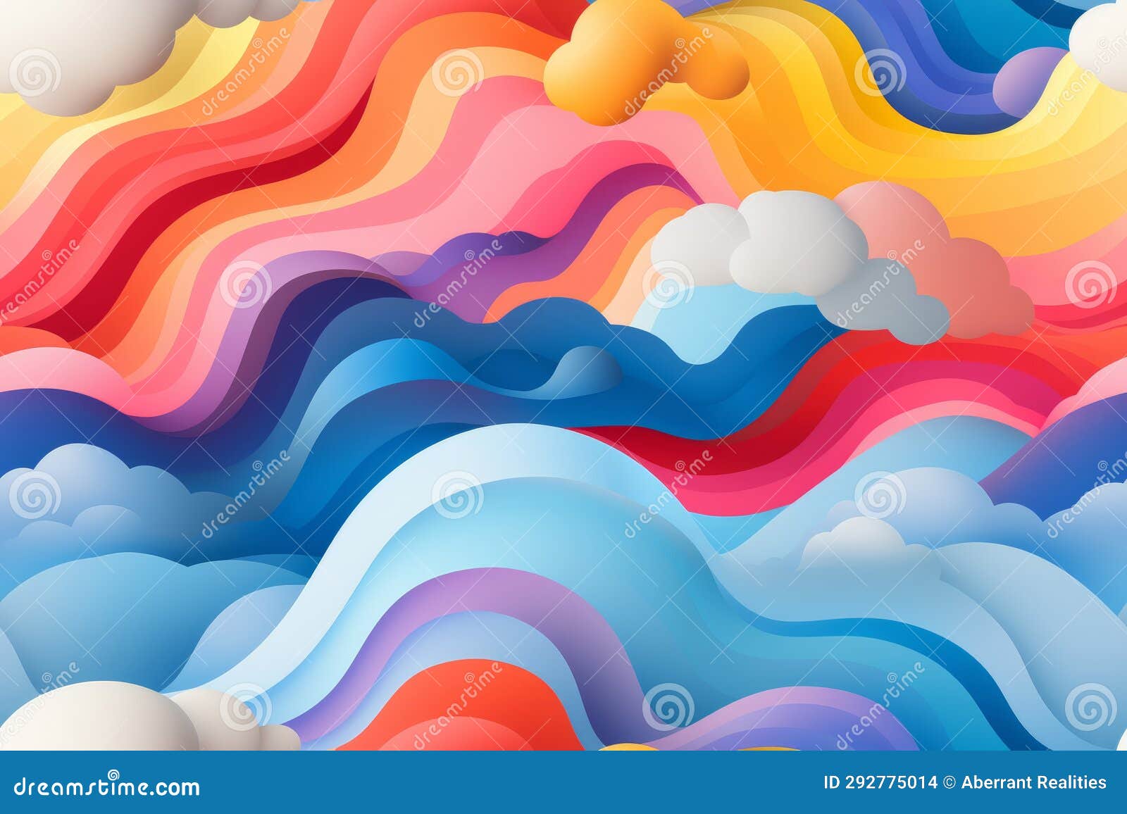Colorful Abstract Background with Clouds and Waves Stock Illustration ...