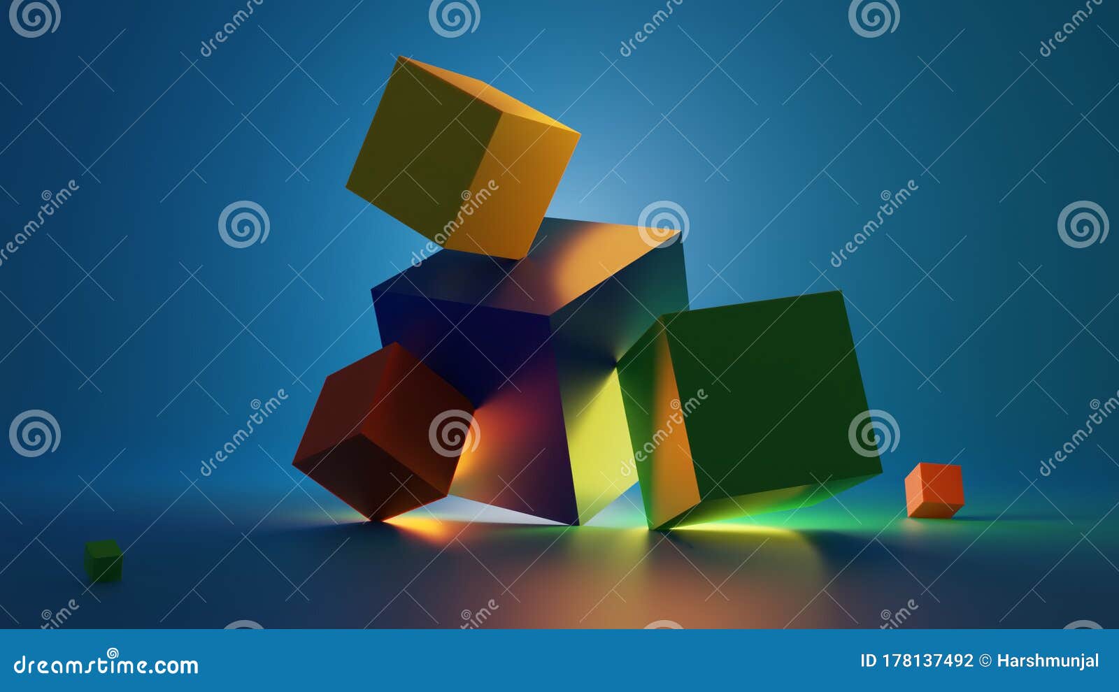 Colorful Abstract Background - 3D Cubes Stock Illustration ...
