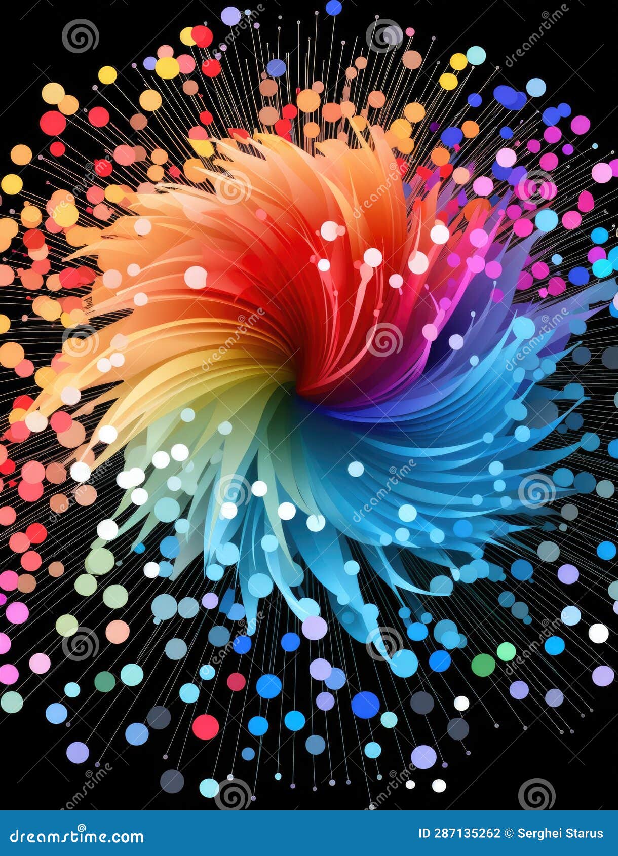 Colorful Abstract Background with Dots and Swirls. Generative AI Image ...