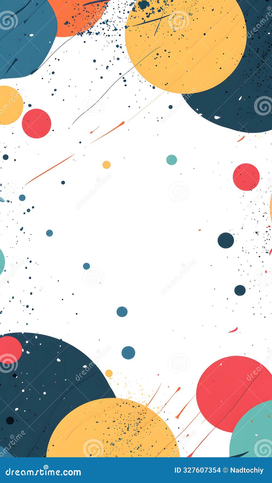 Abstract Colorful Circle Pattern with Splatter Design Stock ...