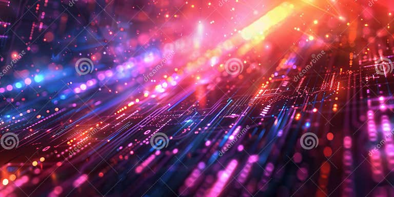 Colorful Abstract Background Featuring Intense Bright Lights Creating a ...