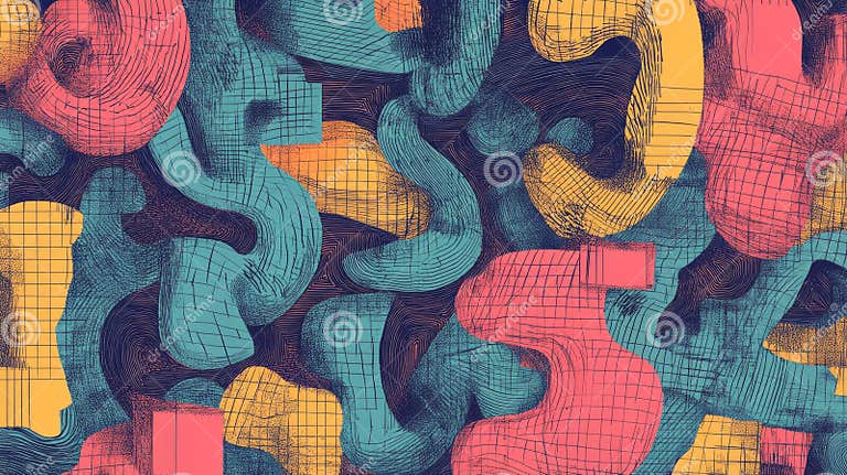 Colorful Abstract Background Showing Intertwined Shapes Creating a ...
