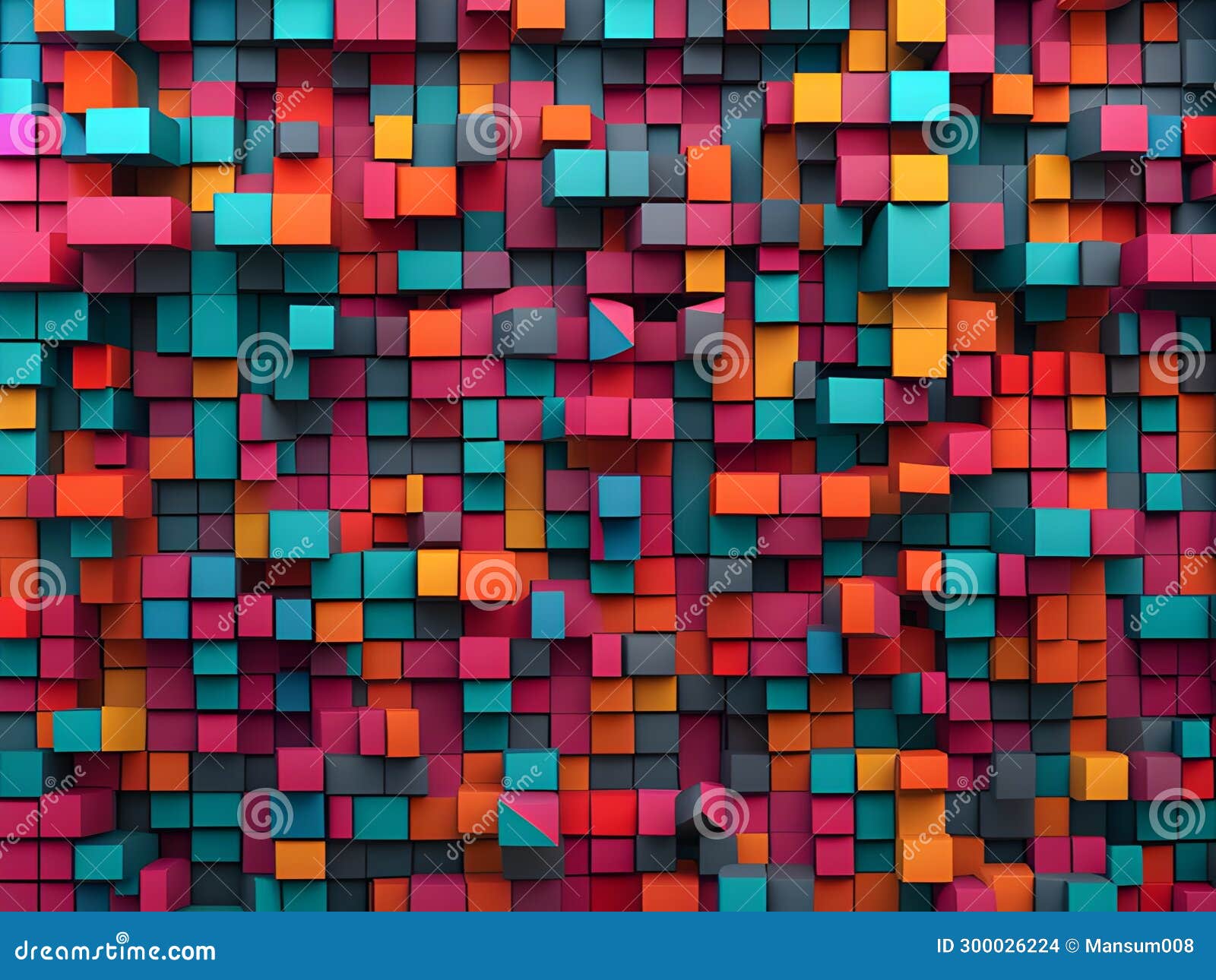 Colorful Abstract Background Made from Cubes. Modern Geometric Cubes ...