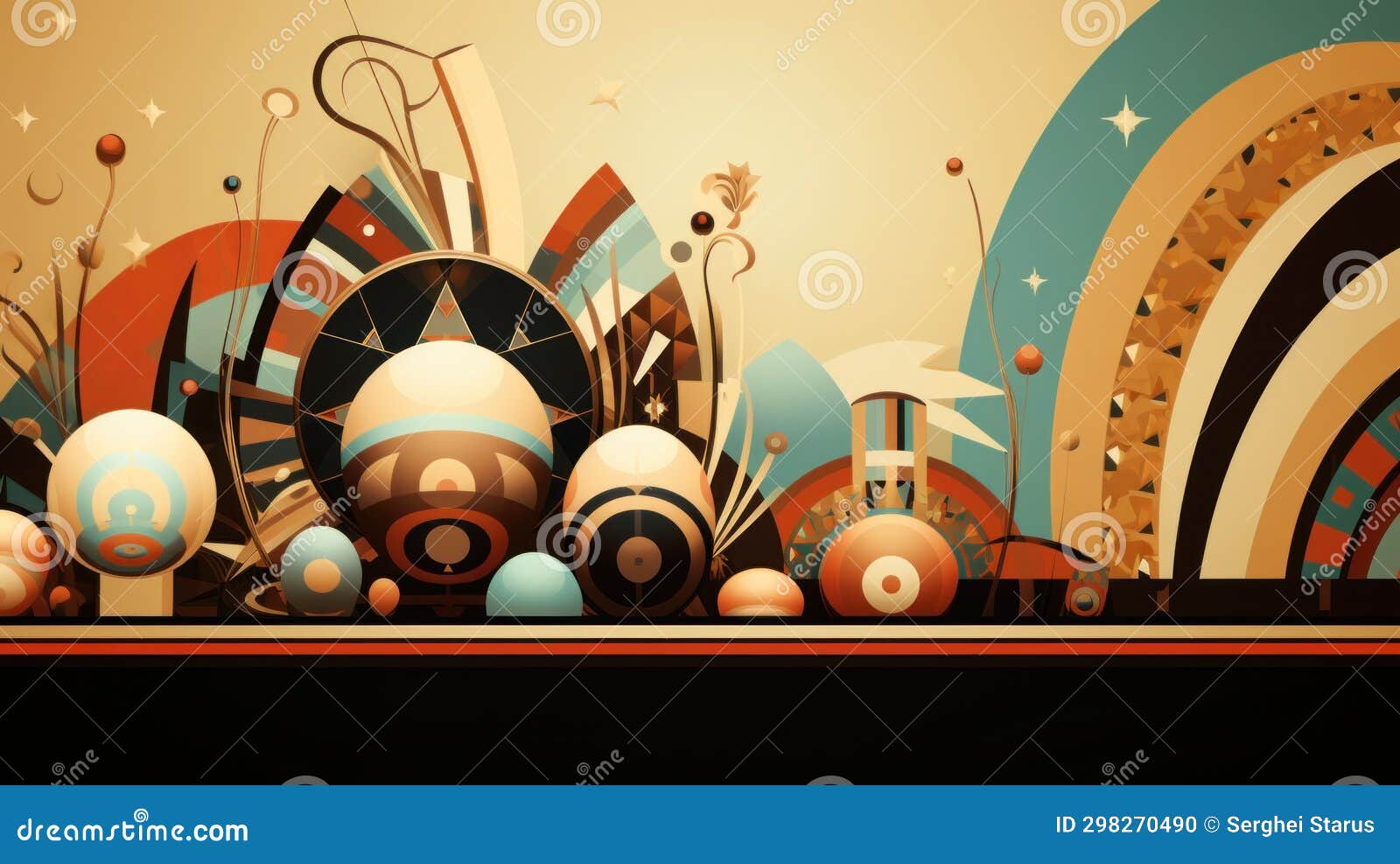 A Colorful Abstract Background with Many Different Objects, AI Stock ...