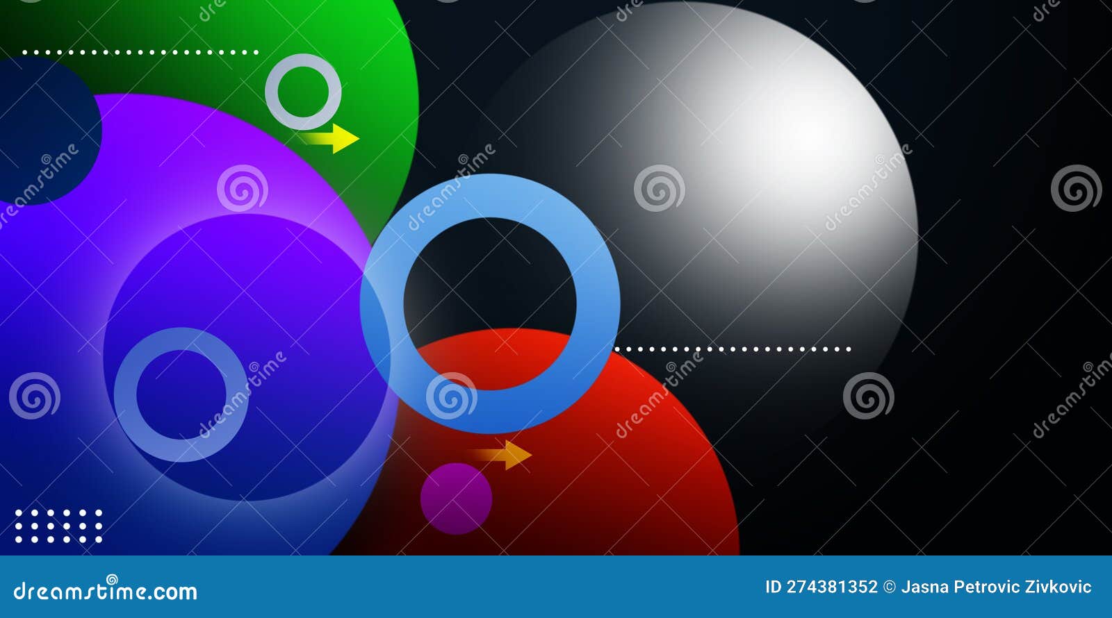 Colorful Abstract Background with Random Circle Shape Element Stock ...