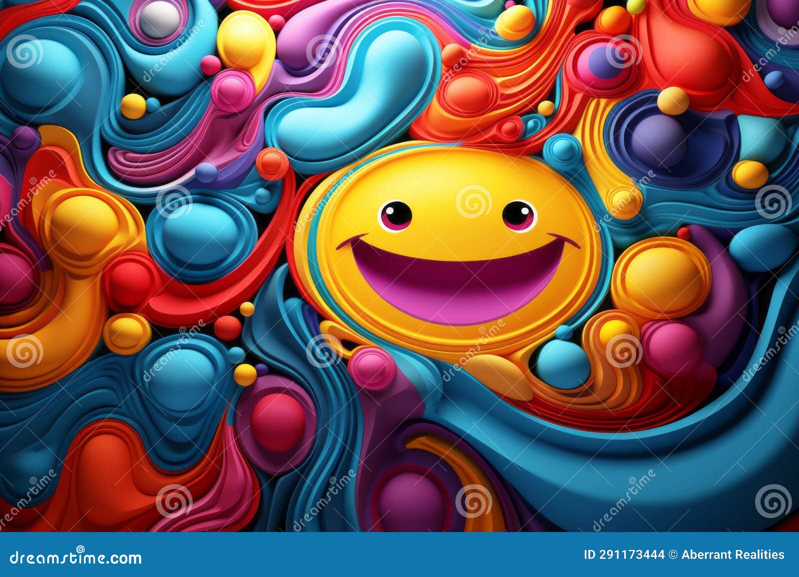 Colorful Abstract Background with a Smiley Face in the Middle Stock ...