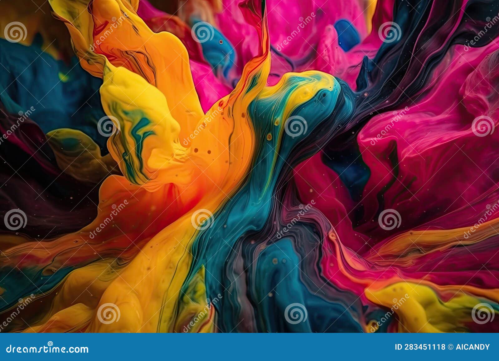 Colorful Abstract Background of Spilled Ink in Motion Stock ...