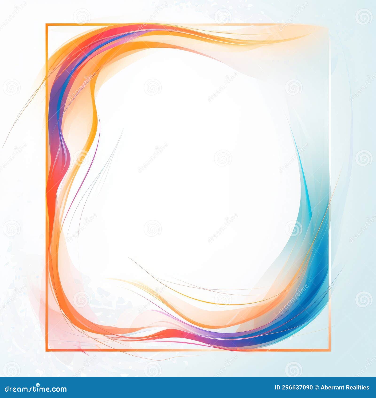 Colorful Abstract Background with a Square Frame Stock Illustration ...