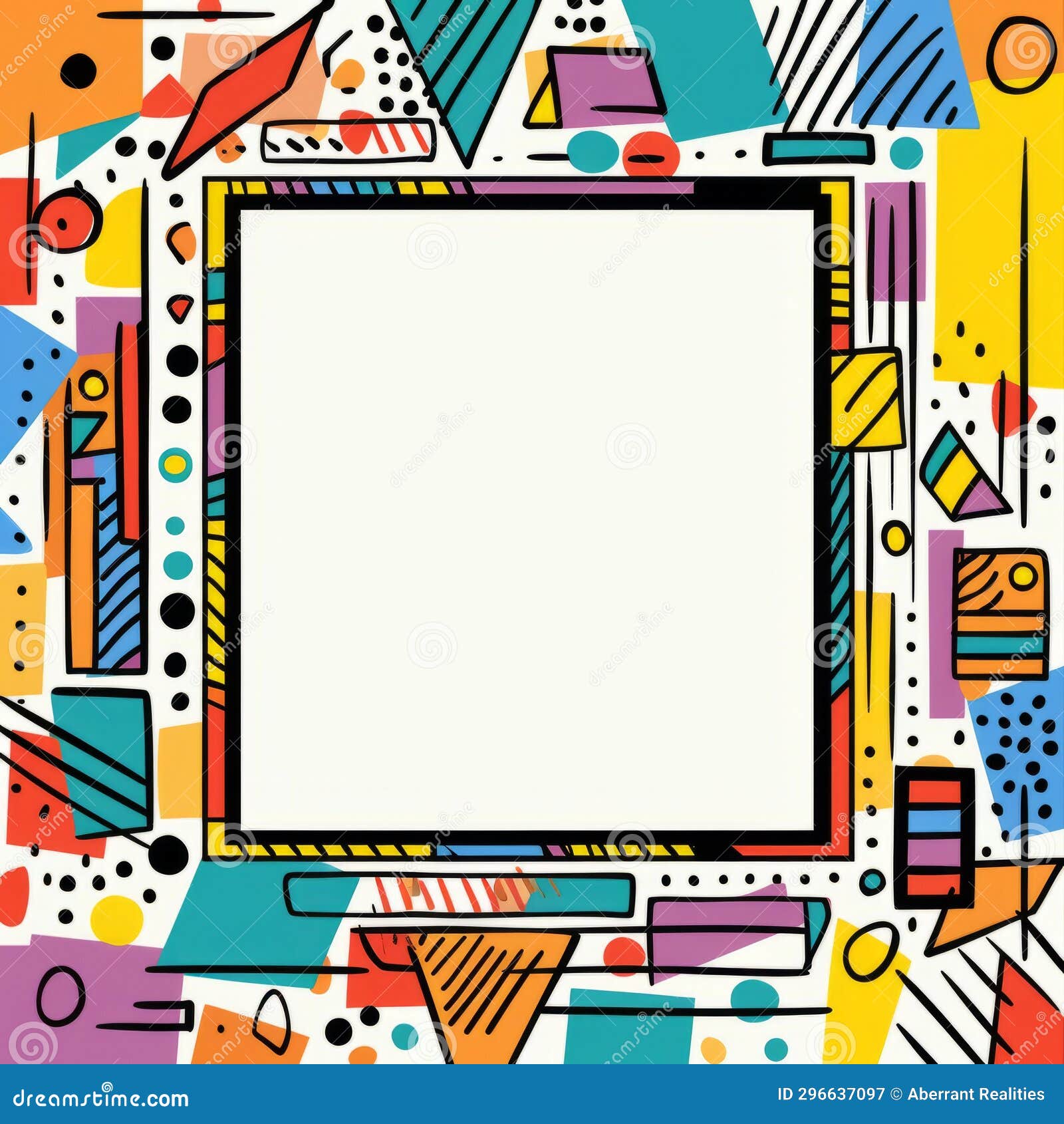 Colorful Abstract Background with a Square Frame Stock Illustration ...
