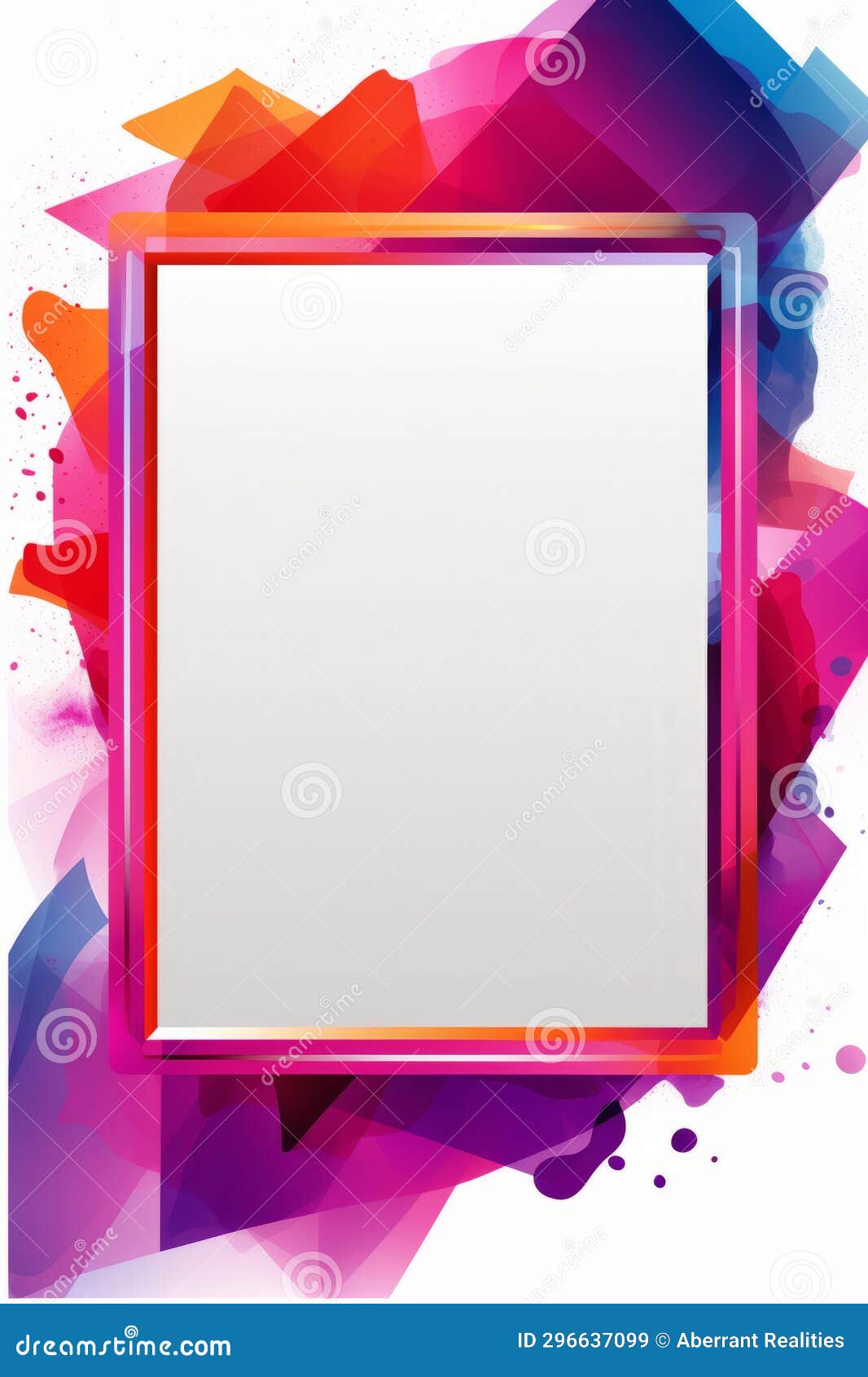Colorful Abstract Background with a Square Frame Stock Illustration ...