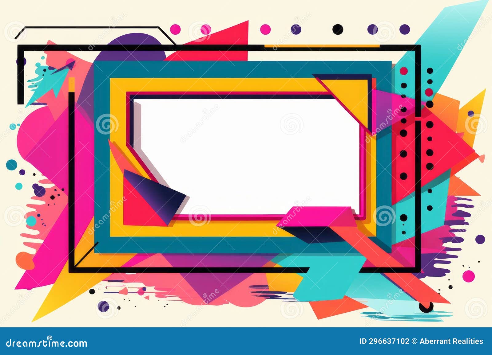 Colorful Abstract Background with a Square Frame Stock Illustration ...