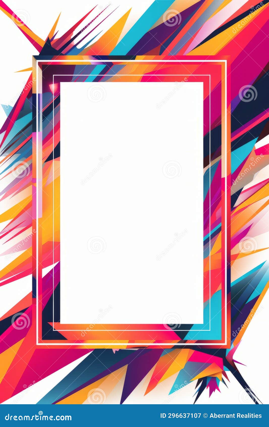 Colorful Abstract Background with a Square Frame Stock Illustration ...