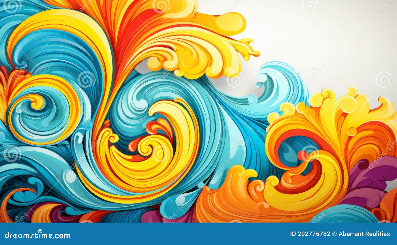 Colorful Abstract Background with Swirls and Swirls Stock Illustration ...