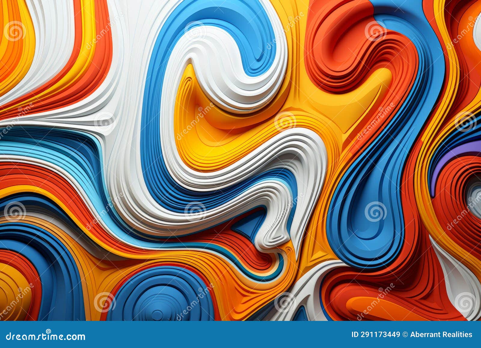 Colorful Abstract Background with Swirly Shapes Stock Illustration ...