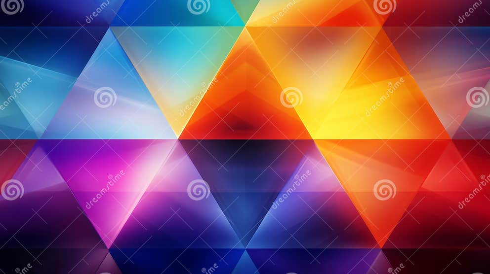 A Colorful Abstract Background with Triangles Stock Illustration ...