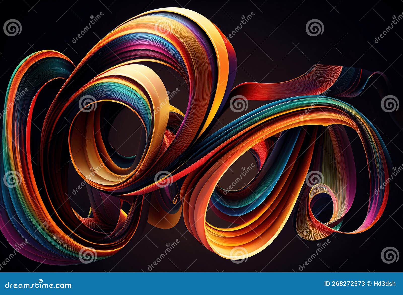 Colorful Abstract Background. Twisted Abstract Form and Lines Stock ...
