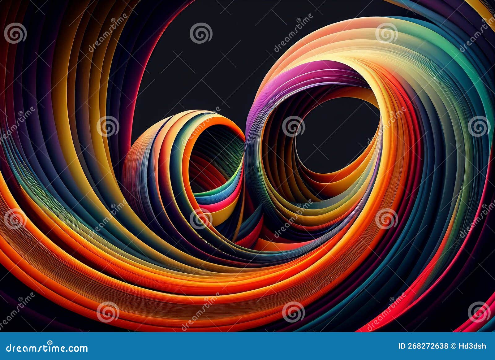 Colorful Abstract Background. Twisted Abstract Form and Lines Stock ...