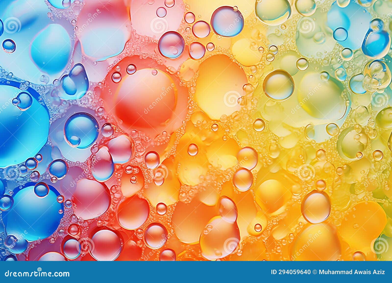 Colorful Abstract Background with Water Drops on Water Surface, Close ...