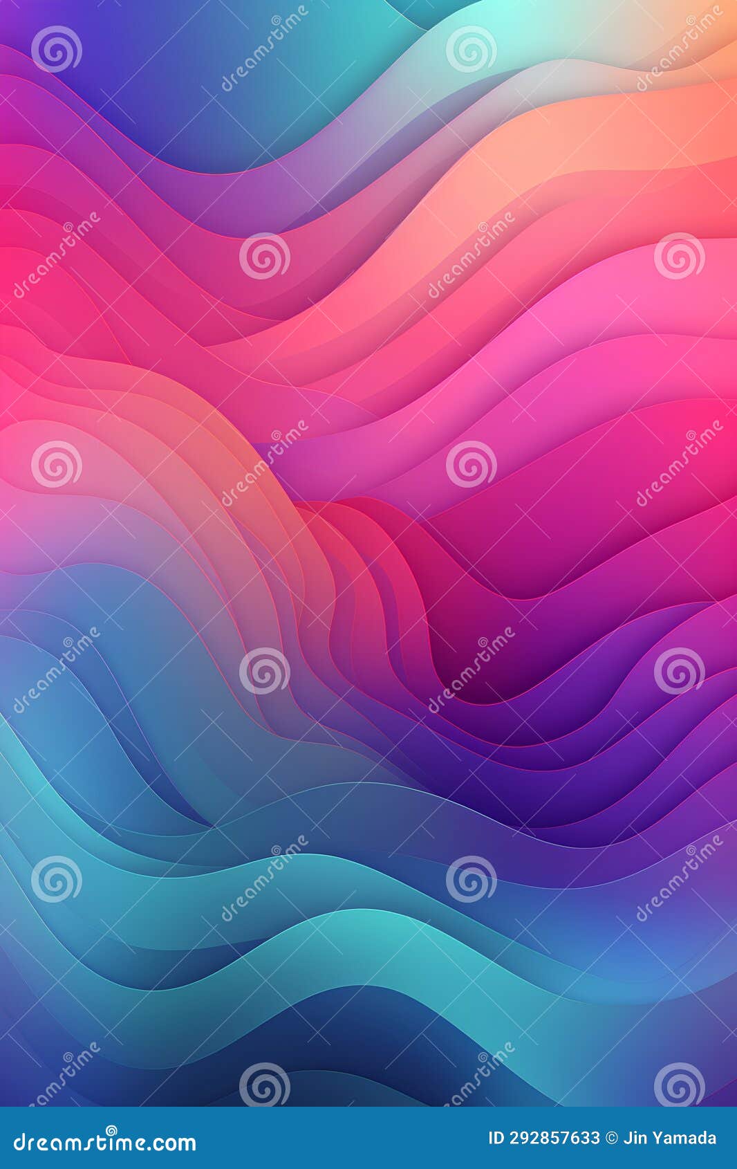 Colorful Abstract Background with Wavy Gradient Lines. Vector ...
