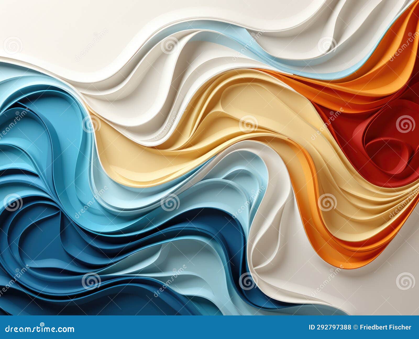A Colorful Abstract Background with Wavy Shapes. Stock Illustration ...
