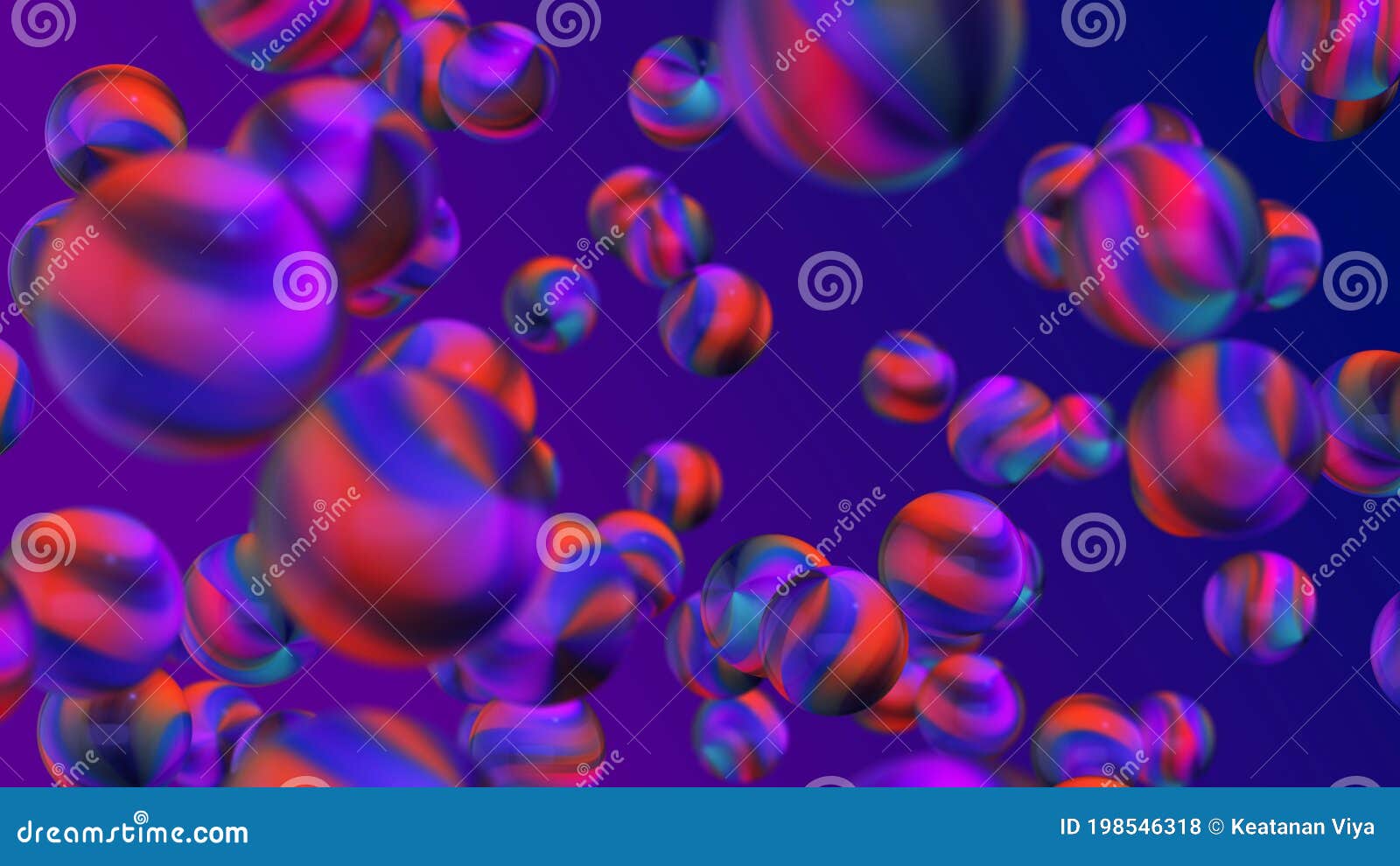 Colorful Abstract Ball Floating Violet Background, 3d Rendering Stock ...