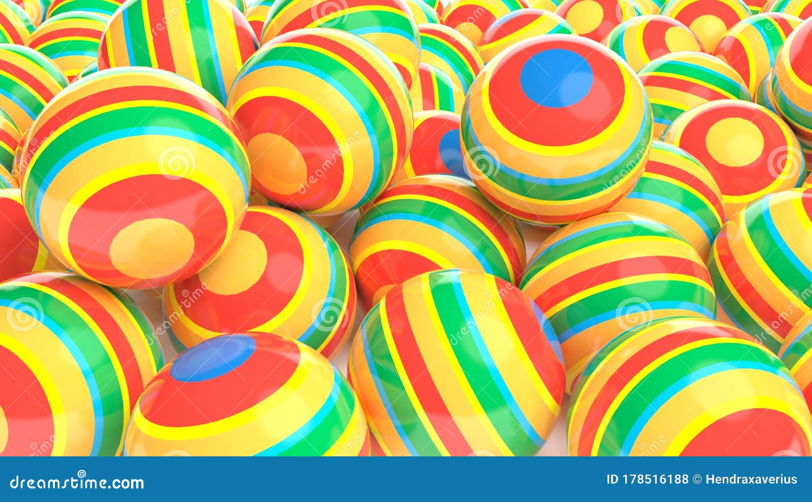 Colorful Abstract Balls 3d Rendering for Background Stock Illustration ...