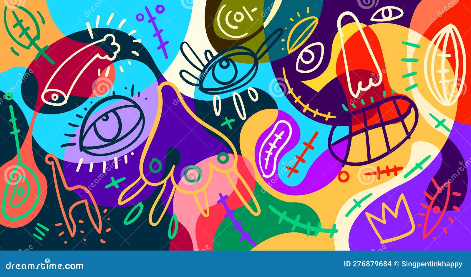 Colorful Abstract Banner Template with Dummy Text for Web Design ...