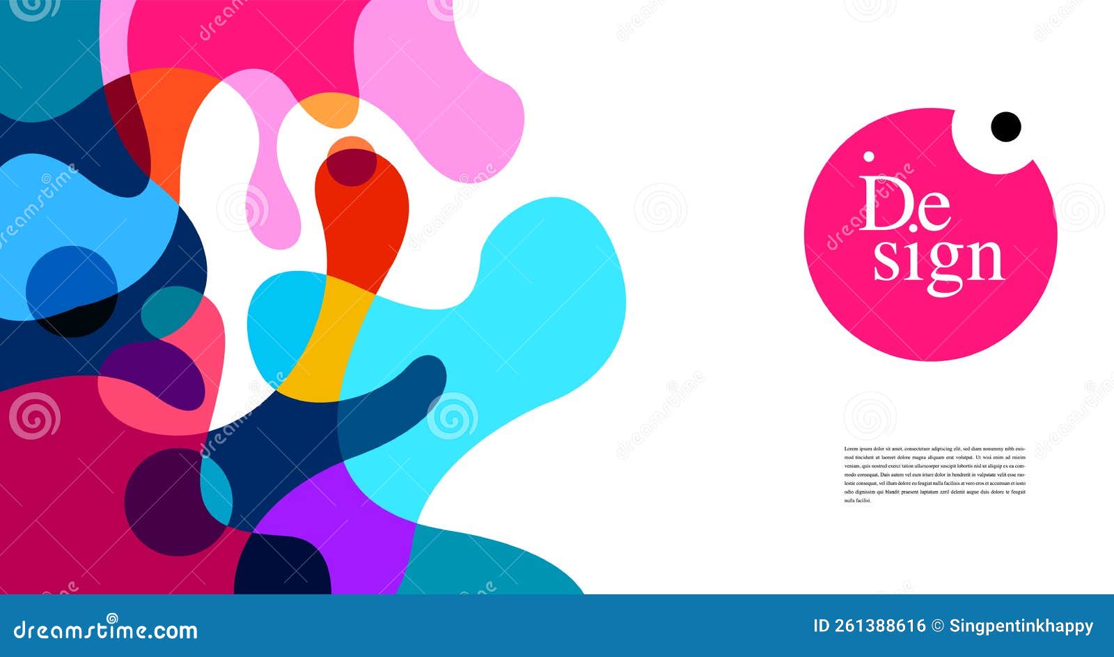 Colorful Abstract Banner Template with Dummy Text for Web Design ...