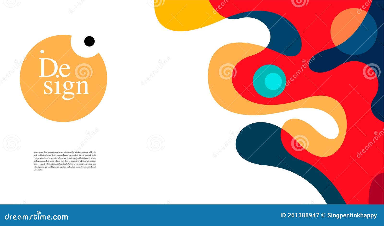 Colorful Abstract Banner Template with Dummy Text for Web Design ...