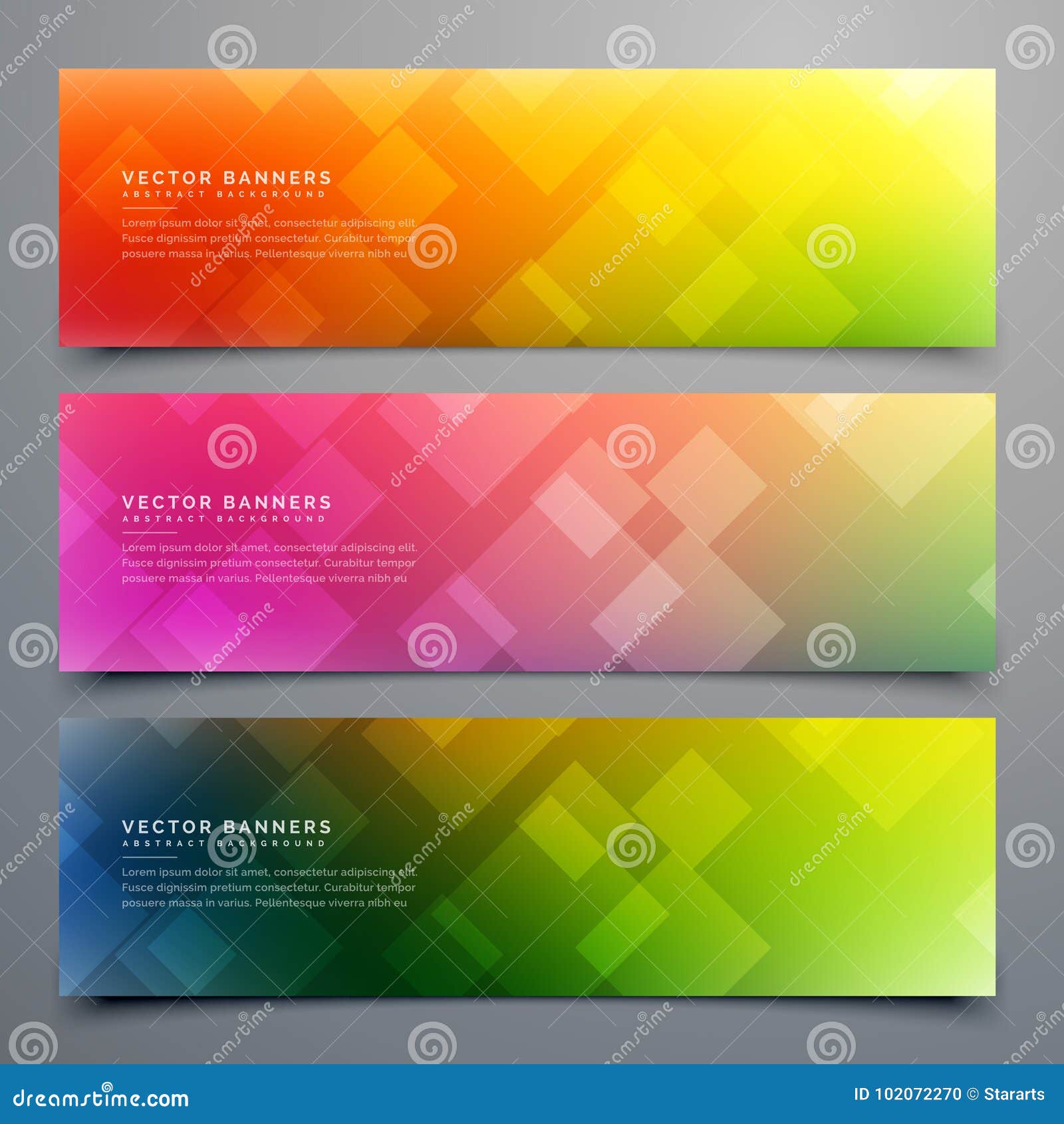 Colorful Abstract Banners Set of Three Stock Vector - Illustration of ...