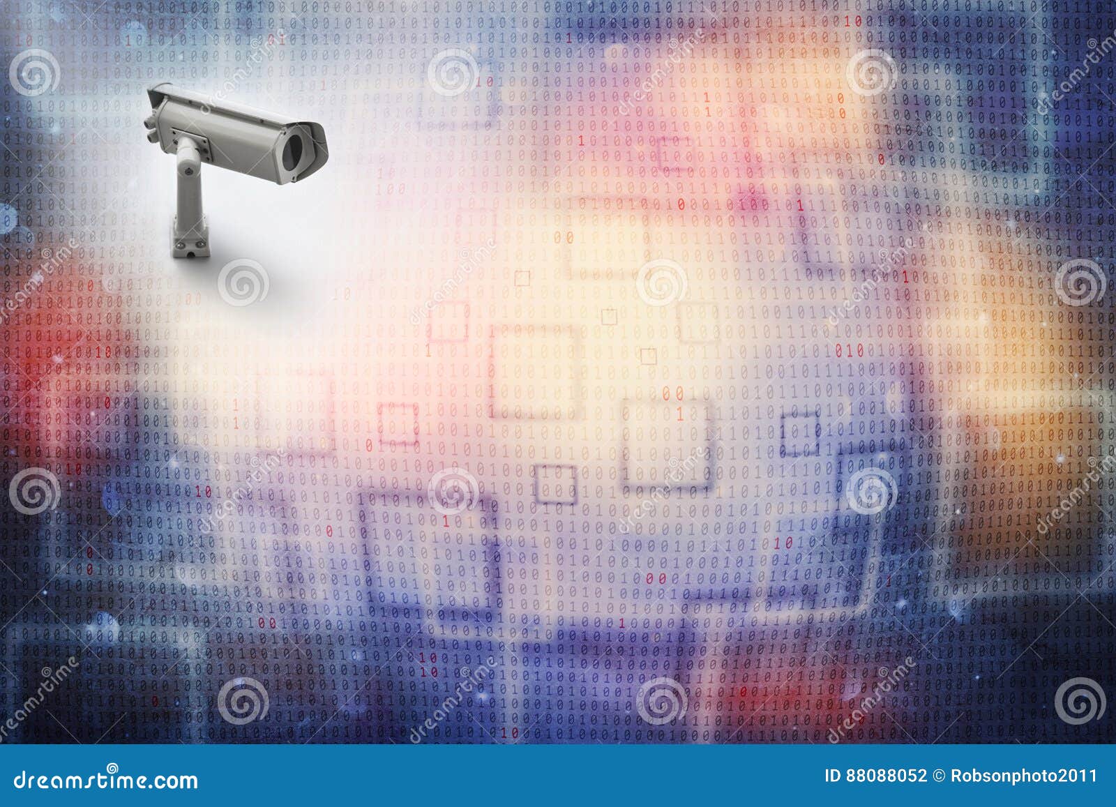 Colorful Abstract Binary Numbers Background with Cctv Stock ...