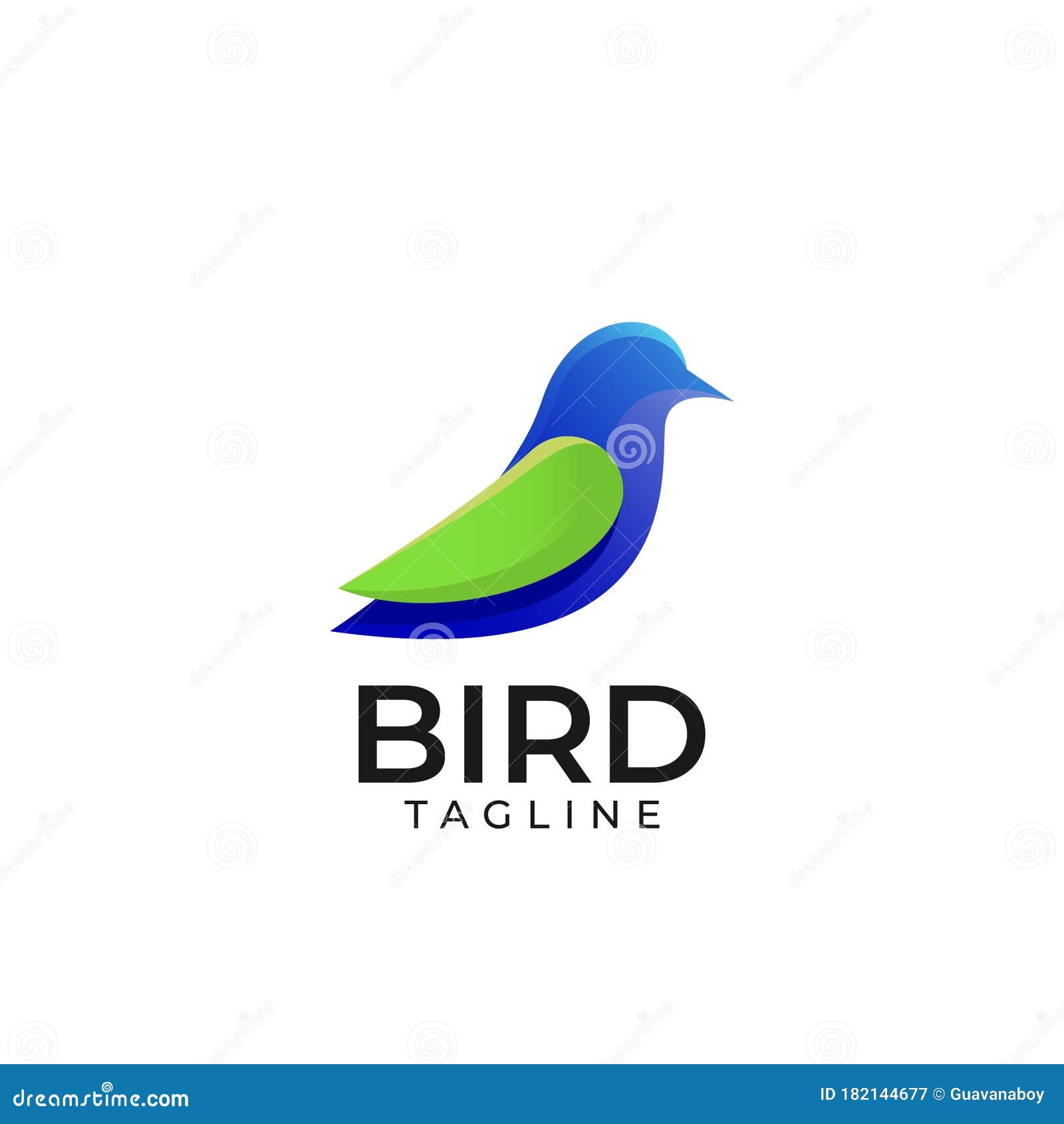 Colorful Abstract Bird Logo Template on White Isolated Background Stock ...