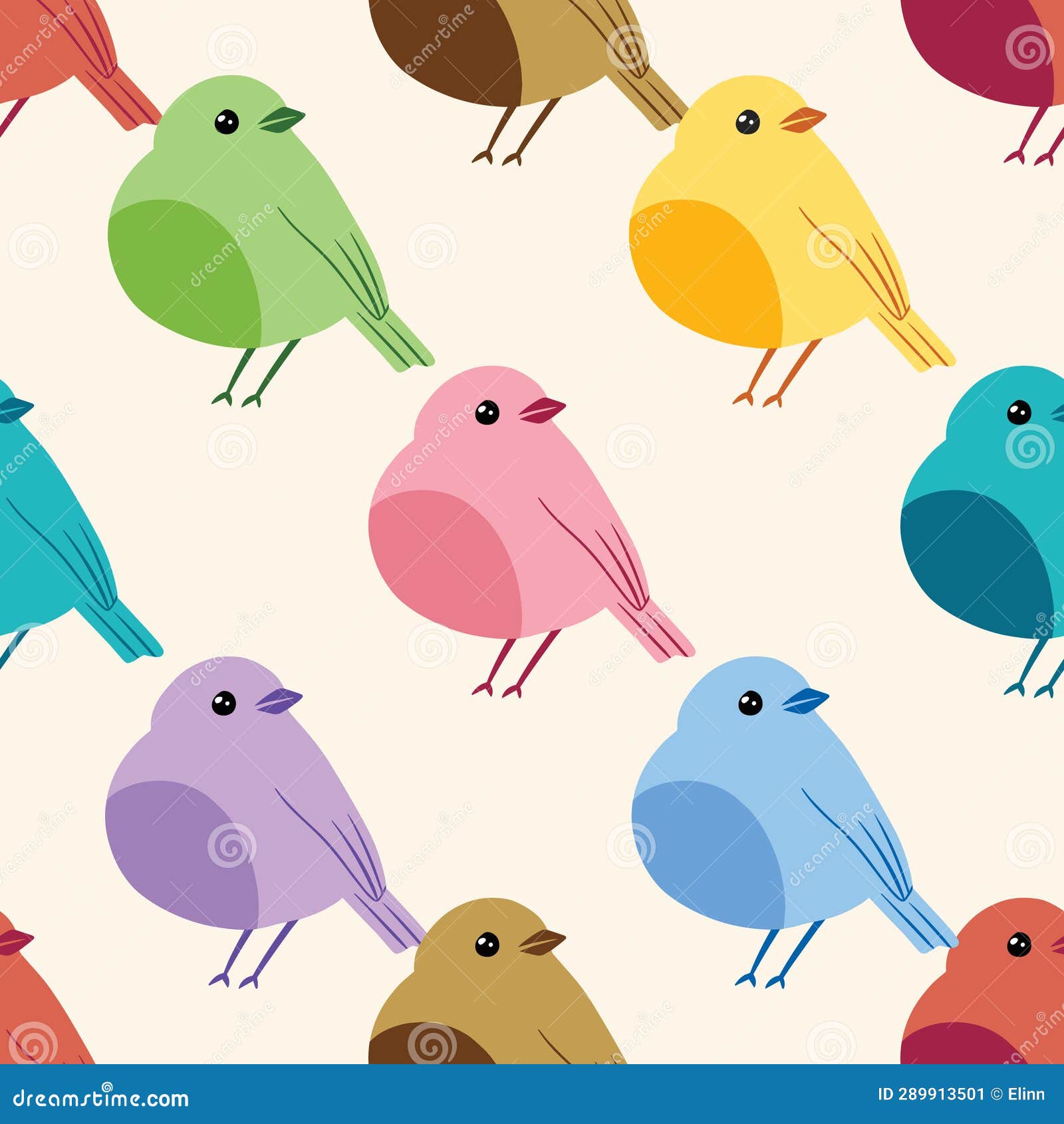 Colorful Abstract Birds Vector Repeat Pattern Stock Vector ...
