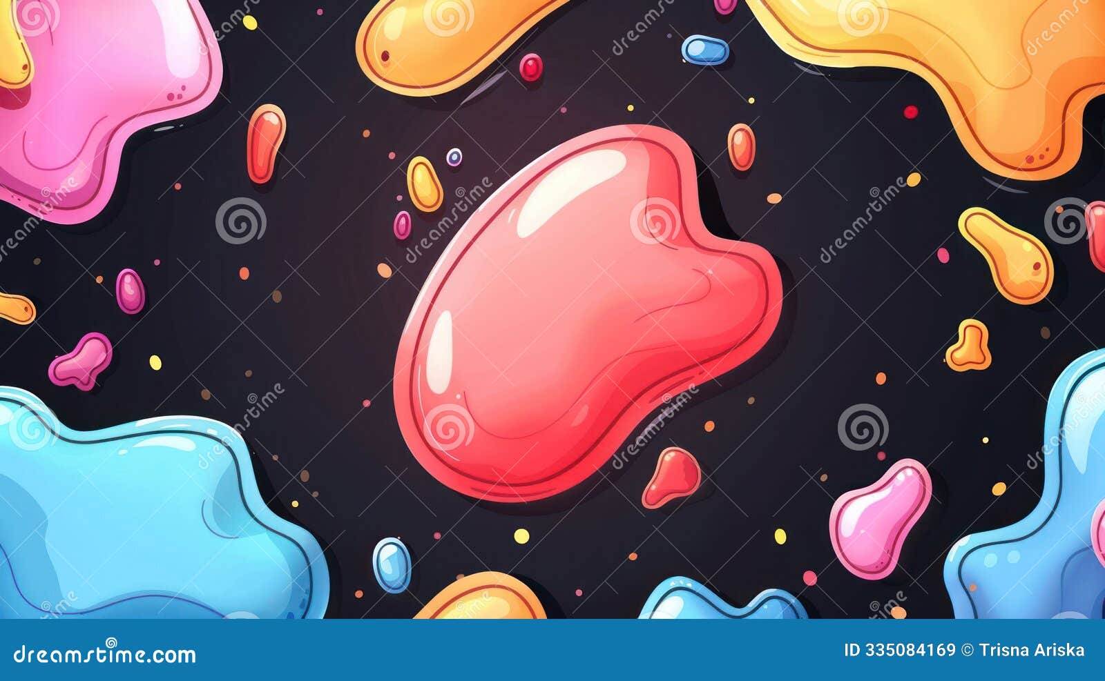 Colorful Abstract Blobs on a Dark Background, Creating a Playful and ...